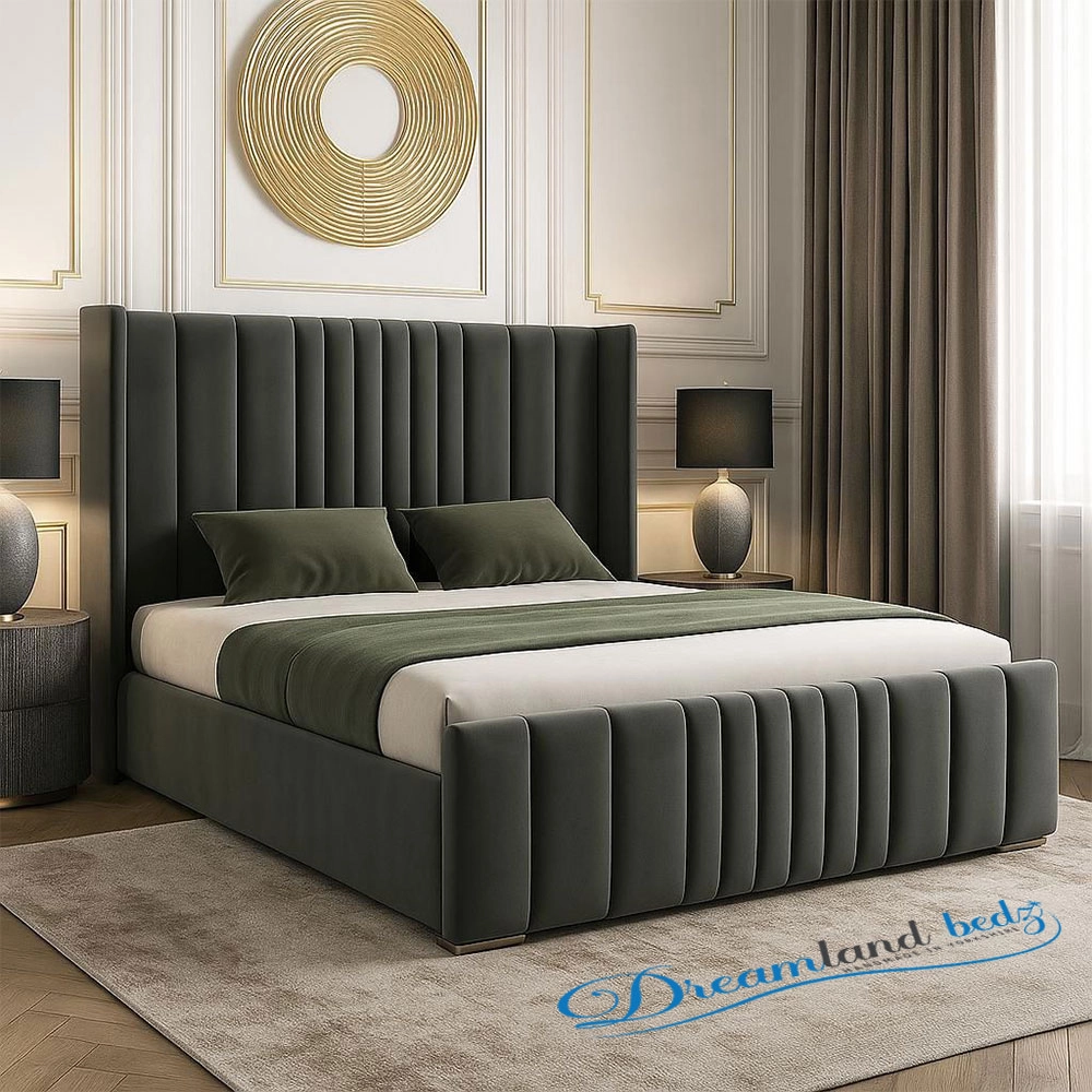AuraRest Modern Wingback Bed | Stylish & Comfortable - Dreamland Bedz
