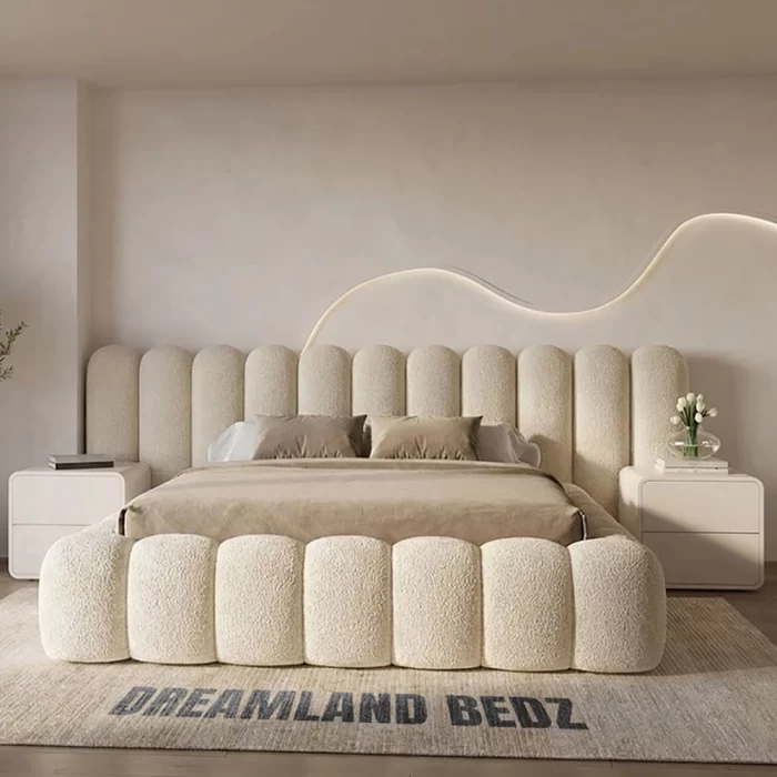 The Cloud Bump Bed - Modern Boucle Bed Frame | Dreamland Bedz