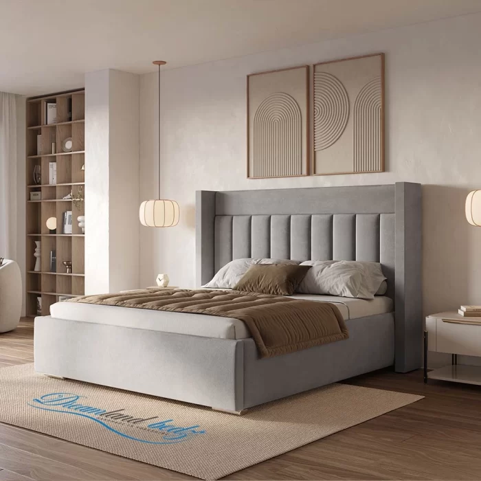 Brooklyn Wingback Bed Frame With Lines | Luxury Ottoman Beds