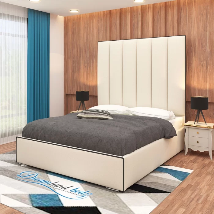 The Paris Liner Bed Frame With Black Piping and Split Headboard